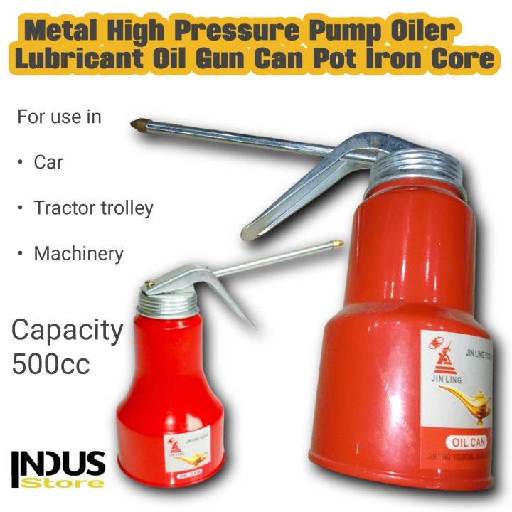 Metal High Pressure Pump Oiler Lubricant Oil Gun Can Pot Iron Core ...