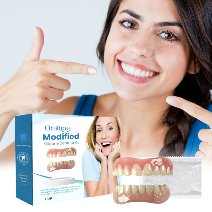 Dentures False Teeth Full Set Temporary Tooth Repair Improve Dental ...