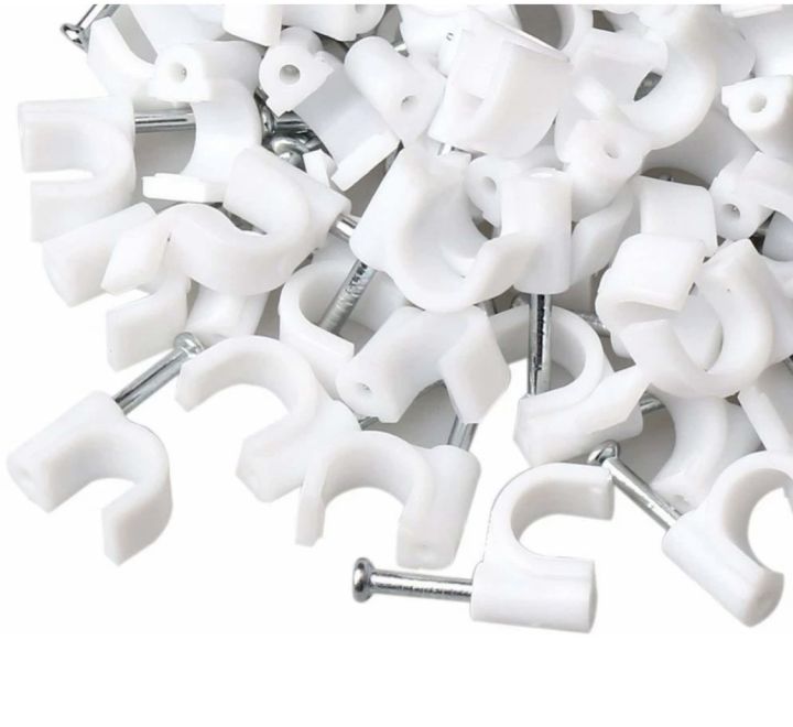 U Clips - Cable Clips White 4mm to 12 mm - 100pcs Pack | Daraz.lk