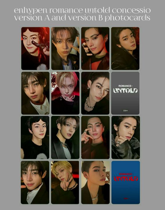 enhypen romance untold concessio version A and version B photocards set ...