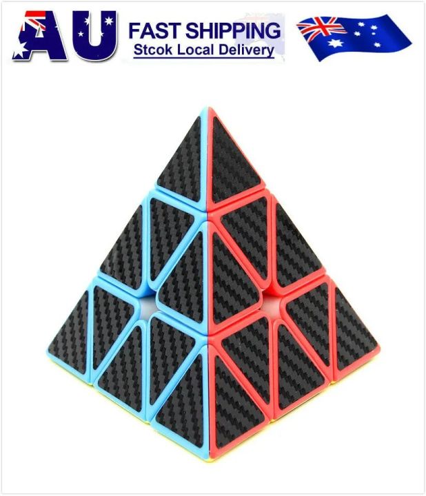 Carbon Fiber Smooth speed Pyraminx Triangle Rubiks Cube Pyramid Puzzle ...