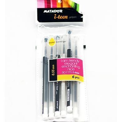 Matador i-teen Gel pen Ink pen - 6 Pcs packet | Daraz.com.bd