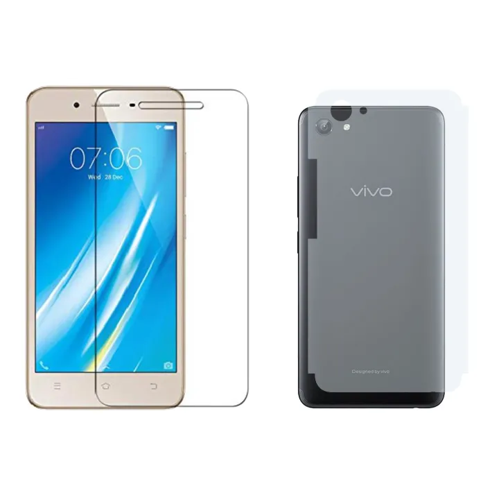 Vivo Y53 Screen Protector Crystal Clear Glass + Matte Back Skin - 2 in ...