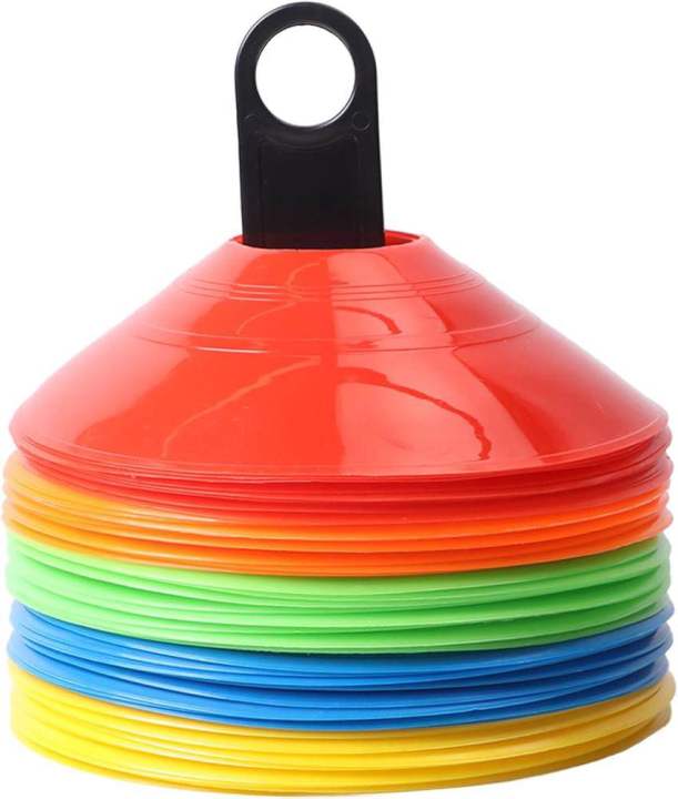 Pack of 10 Football Cones with Strap Carry Bag, 7.9 Inch Football Cones ...