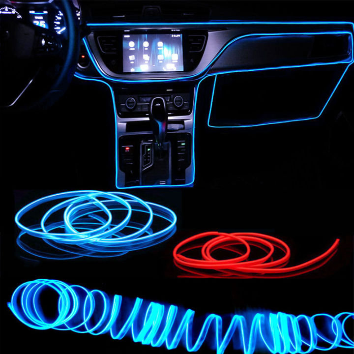 1M/3M/5M Car Interior Led Decorative Lamp EL Wiring Neon Strip For Auto ...