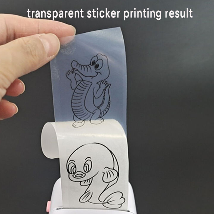 9 Rolls Transparent Sticker Label Papers for Bluetooth Printer 57MM ...