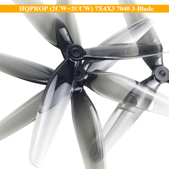 NEW HQPROP (2CW+2CCW) 7X4X3 7040 3-Blade PC Propeller for RC FPV ...