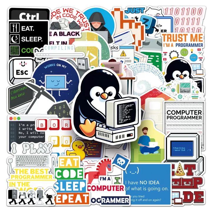 25 pcs programming Hackers network security stickers cyber security engineer for laptop mobile ...