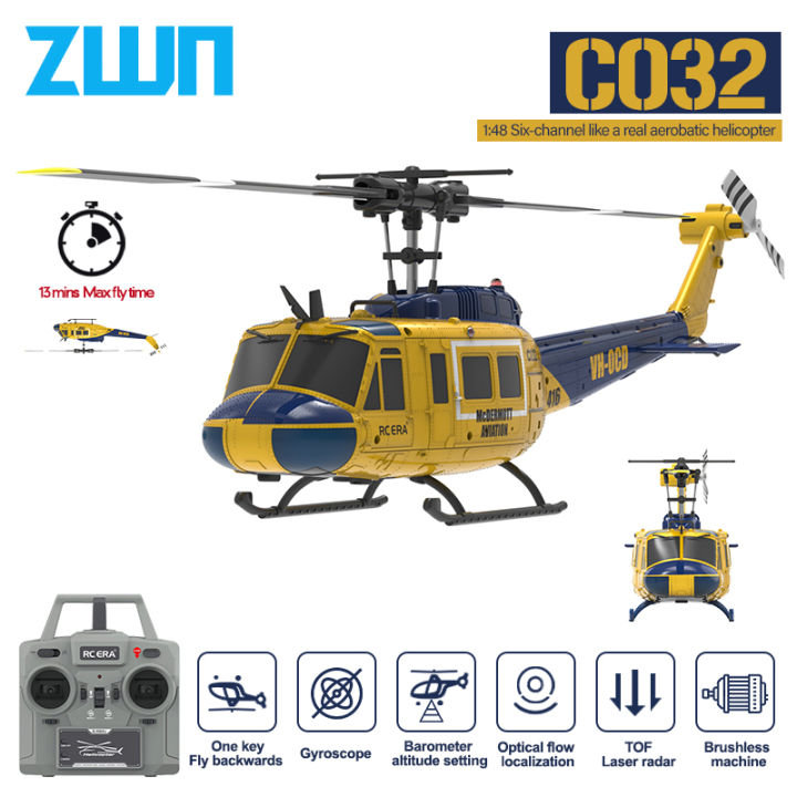 C032 RC Helicopter 2.4G 6-Aixs Gyroscope 6CH Altitude Hold Optical Flow ...