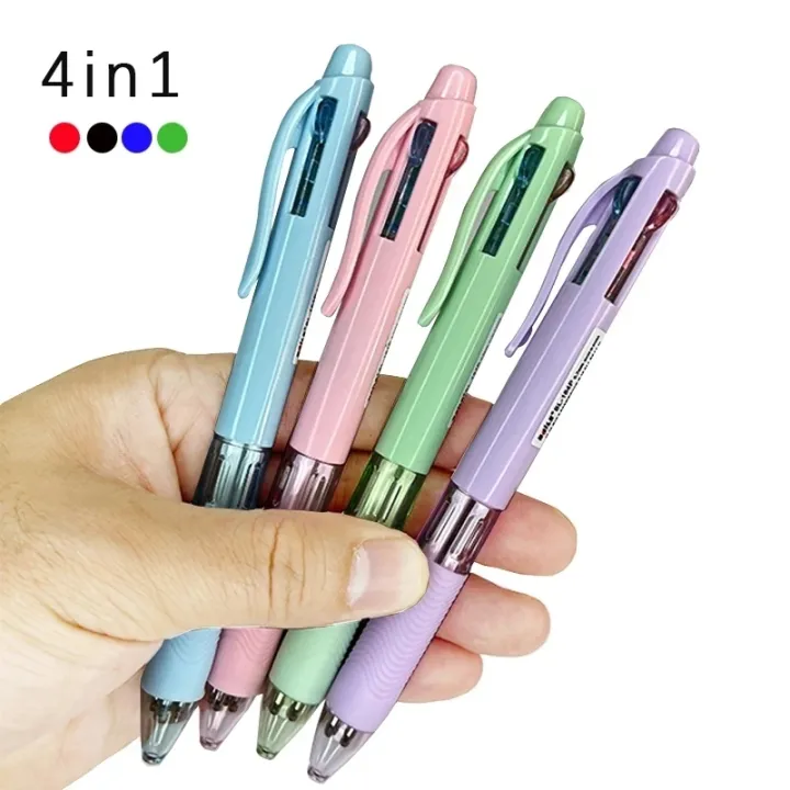4 In 1 Multicolor Ballpoint Pens Creative Colorful Retractable ...