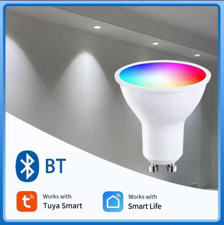 Tuya Bluetooth Smart LED Bulb GU10 Ceiling Lamp RGB Dimmable Spotlight ...