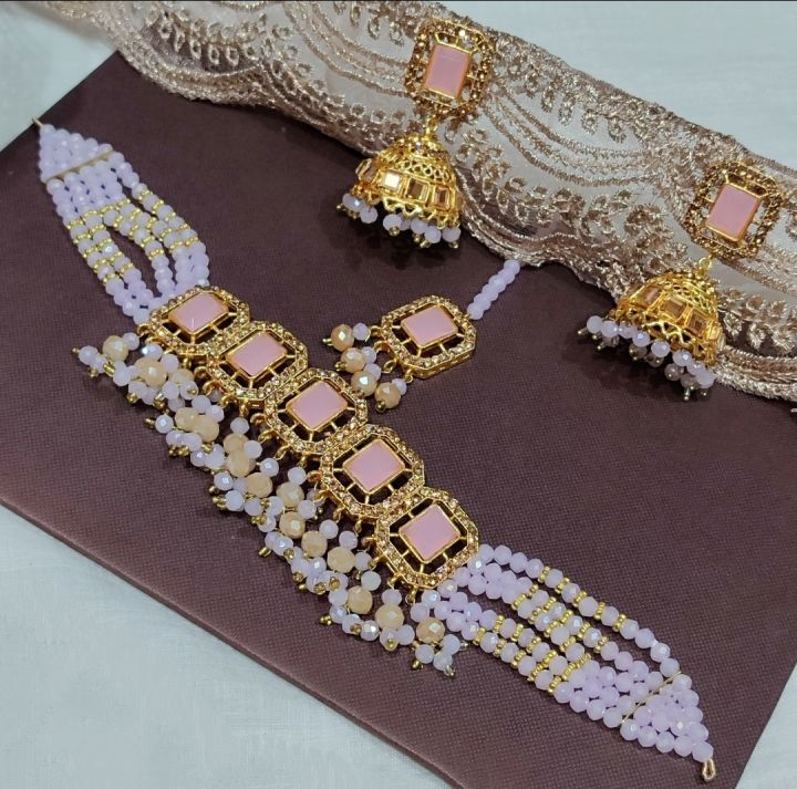 FASHION! HIGH QUALITY UNIQUE DESIGN JEWELRY SET WITH BINDYA AND JHUMKA ...