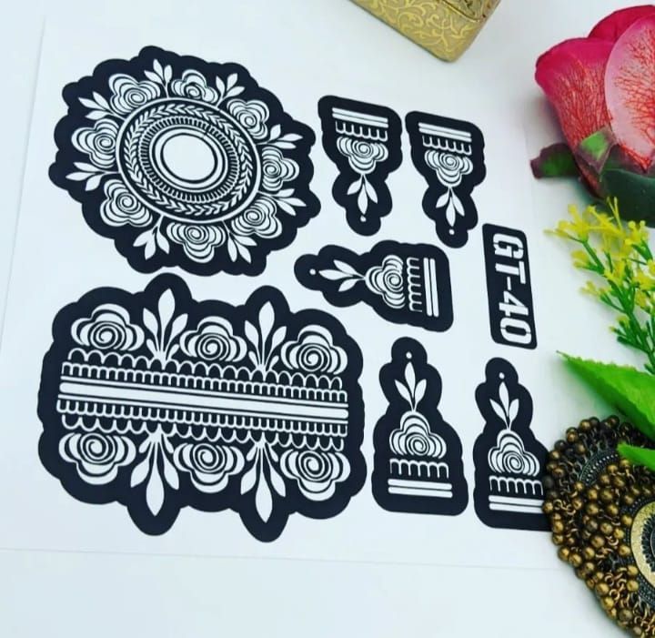 New design mehndi sticker mehndi stencil for girls | Daraz.pk