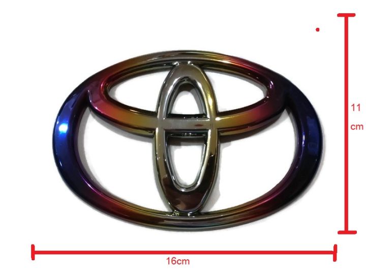 Toyota logo car sticker label 16x11 silver color with glue on the back ...