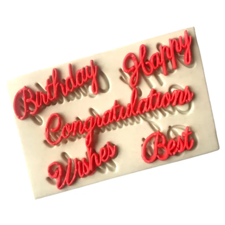 1 Pcs Chocolate Mould Cake Decorating Tools Blessing Letters Happy ...