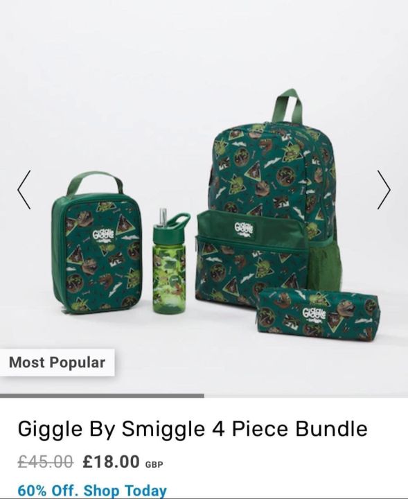 Smiggle UK **Backpack + 3 pcs bundle set **Year end sales **100% ...