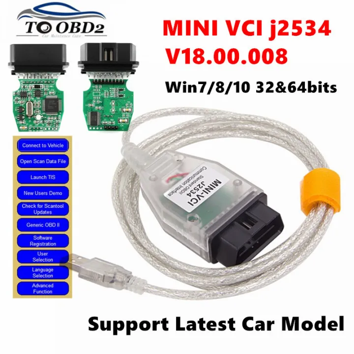 V18.00.080 MINI VCI j2534 Vehicle Diagnosis Support Latest Car Model ...