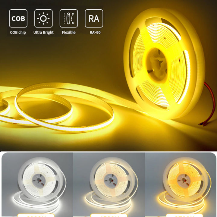 COB LED Strip Light High Density Flexible Tape Ribbon Led Lights For ...