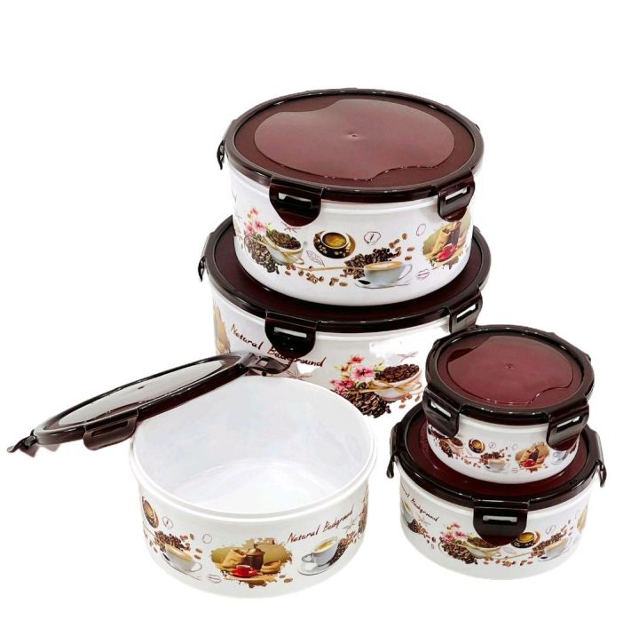 5-Piece Fresh Box Set - Plastic Food Storage Containers with Multiple ...