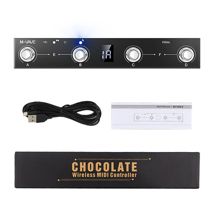 M-VAVE Chocolate Bluetooth MIDI Foot Controller, 4 Switches Wireless ...