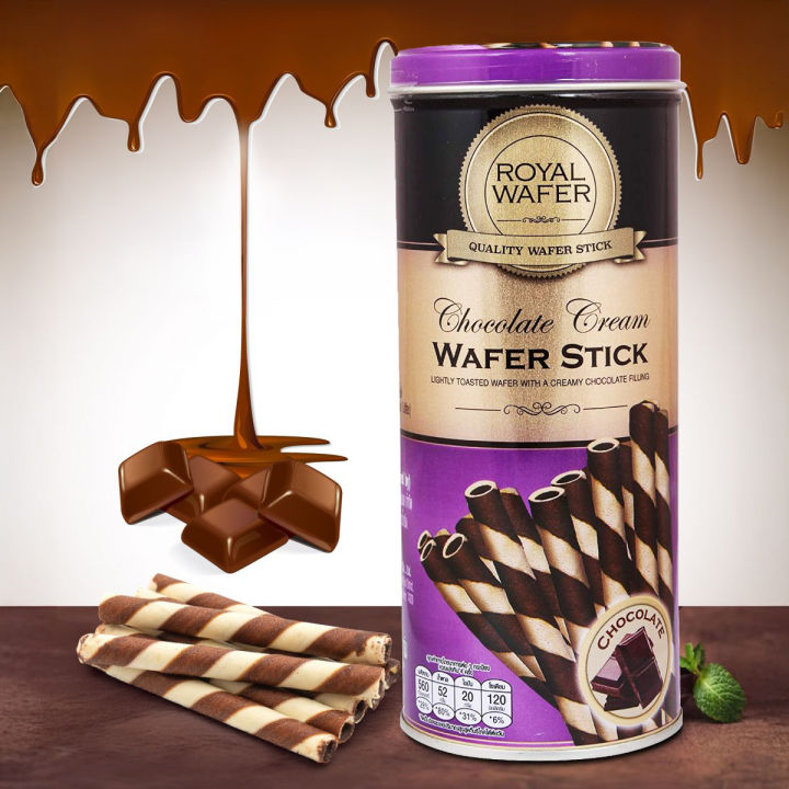 Vfoods Royal Wafer Chocolate Cream Wafer Stick Tin (Thailand) 125g ...