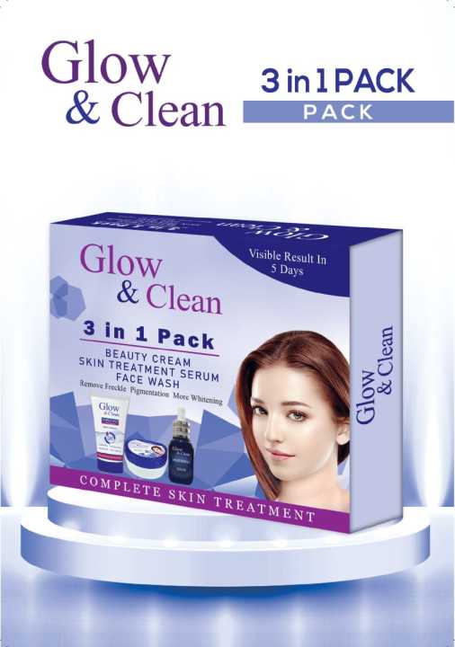 Glow & Clean 3in1 Beauty Pack ( Whitening Cream+Whitening Serum ...