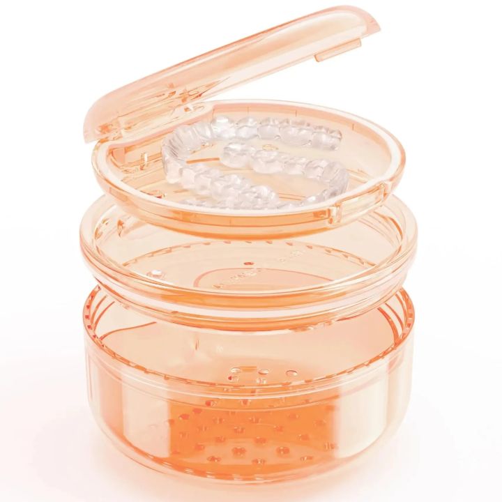 Denture Case Retainer Cleaning Case 2 in 1 Retainer Case No-Leak ...