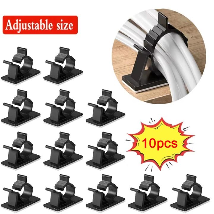 10pcs Adjustable Cable Organizer USB Winder Desktop Tidy Clips ...