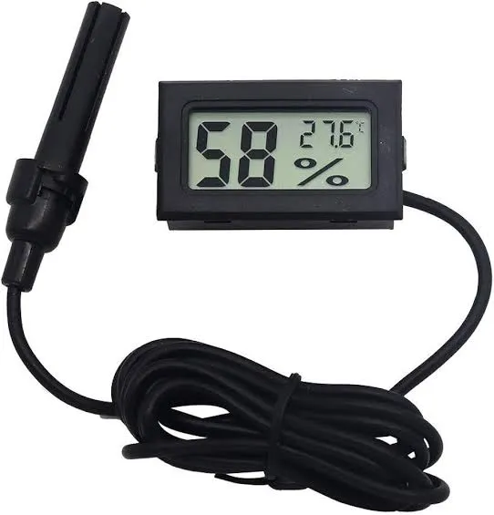 Mini LCD digital thermometer sensor wired for Room temperaure/fridges ...