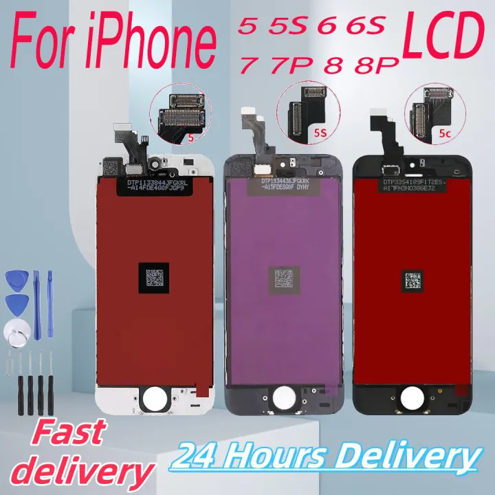 Super Tested Display For iPhone 5 5S 5C 6 6S 7 8 LCD Screen Touch ...