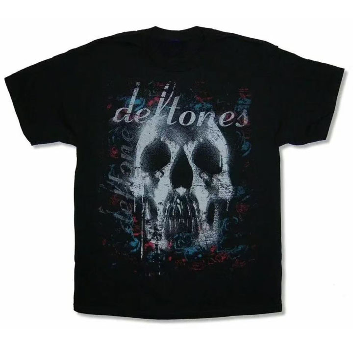 Horror Deftones Skull T Shirt Men Harajuku Gothic Black Tee Shirt ...