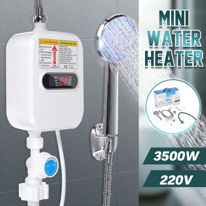 RX-021 Thermostatic Water Heater with Shower and LCD Screen, Boiler Hot ...