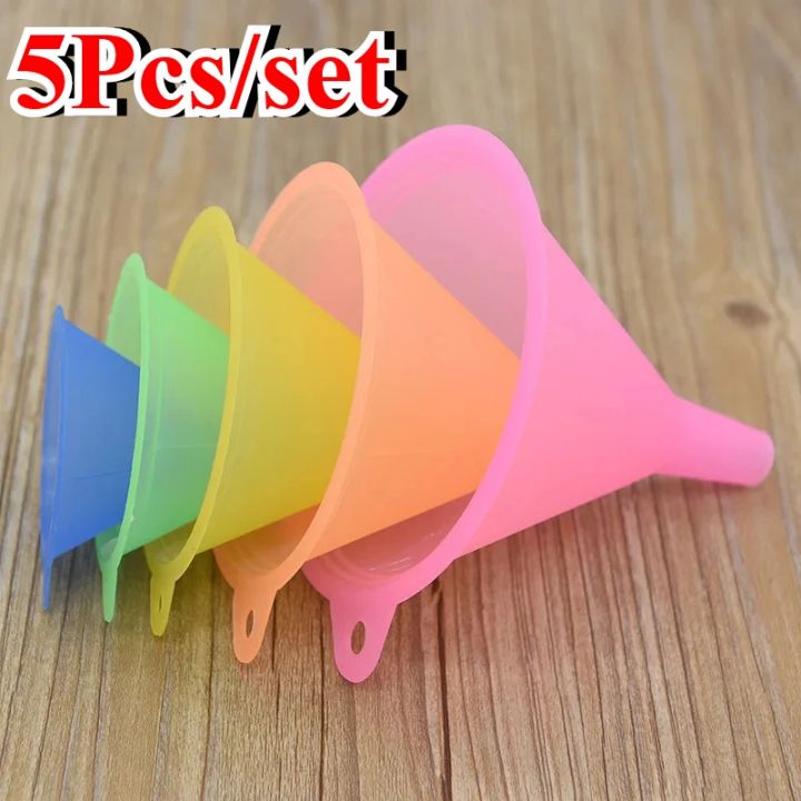 5Pcs/set Colorful Multi-Size Funnel Set Kitchen Oil Juice Sauces ...