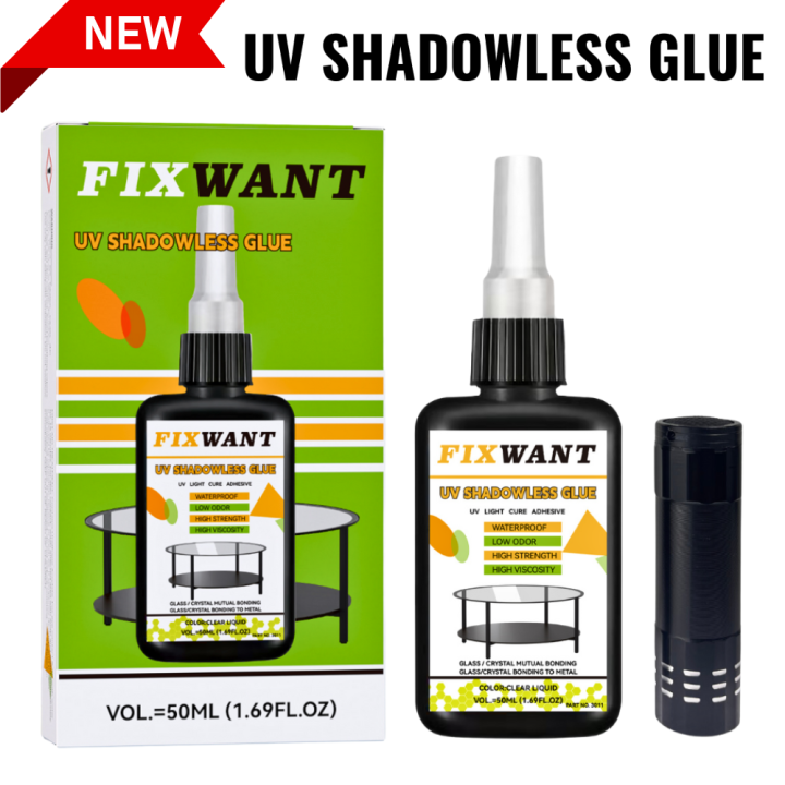 FIXWANT UV Shadowless Glue UV Bonding &Welding Glue Kit Bonding UV Glue ...