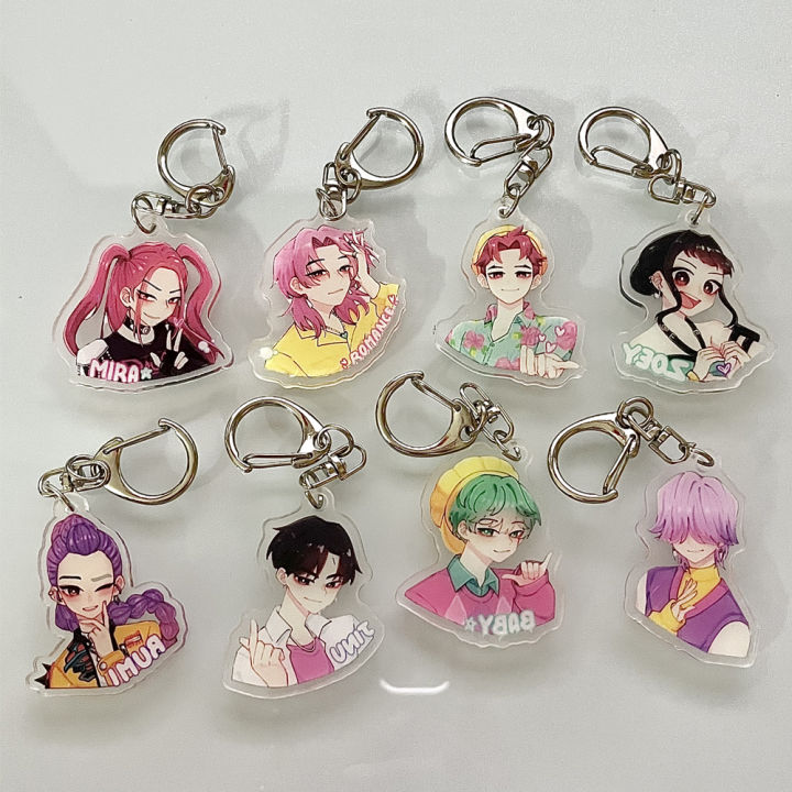 Kpop Demon Hunters Huntrix 2D Flat Acrylic Keychains Collectible Bag ...