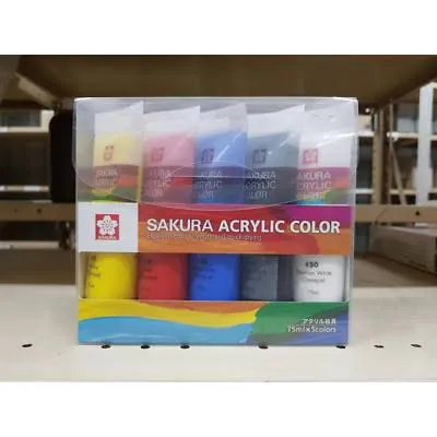 Sakura Acrylic paint set of 5 ( primary colors ) | Daraz.pk