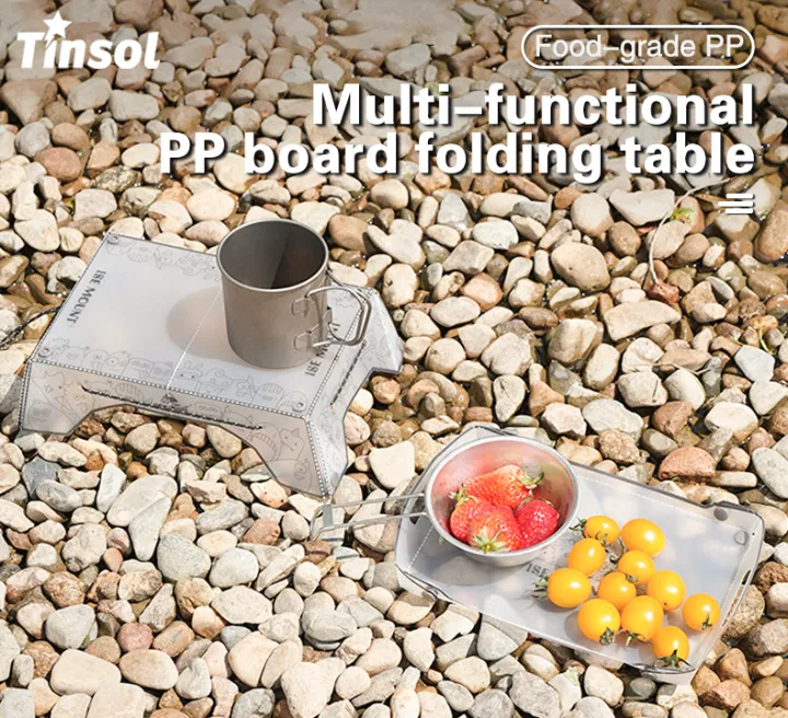 TINSOL Ultralight Folding mini Table Small Folding PP Camp Table & Tray ...