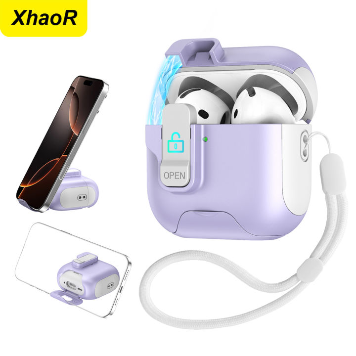 Magnet Security Lock Cover for Airpods 4 ANC Case With Lanyard Full ...