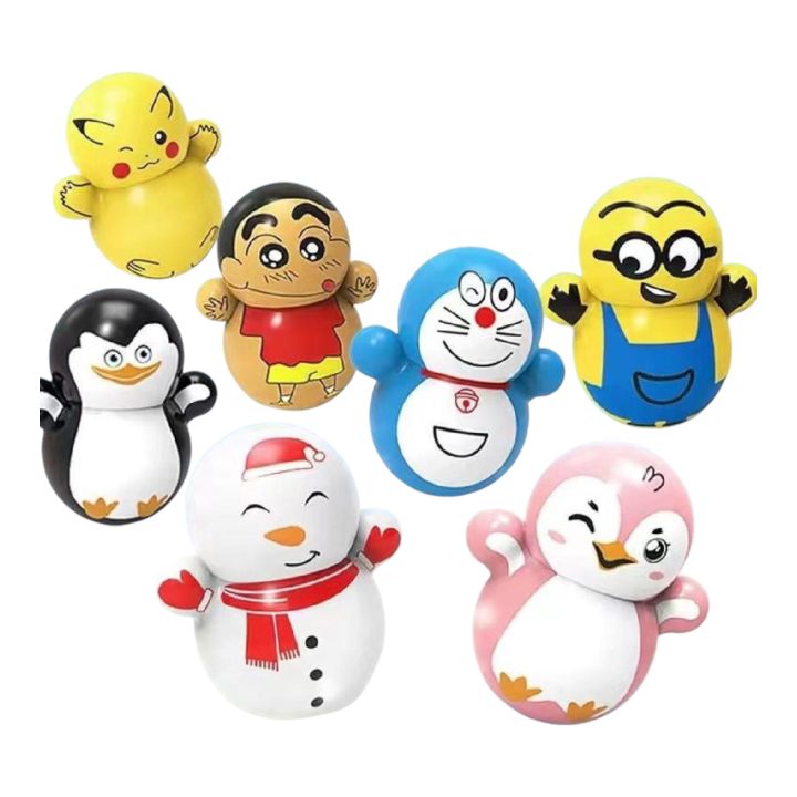 Roly Poly Cartoon Character Toys Set for Babies – Shinchan, Pikachu ...