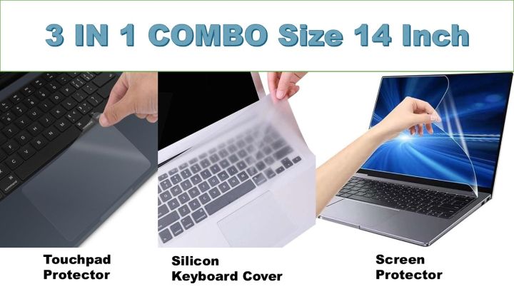 Combo 3 in 1 laptop led protector Front Screen Protector with silicon ...