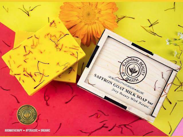 Hand Made Goat Milk Jafran Soap With Wooden Box 100g | Daraz.com.bd