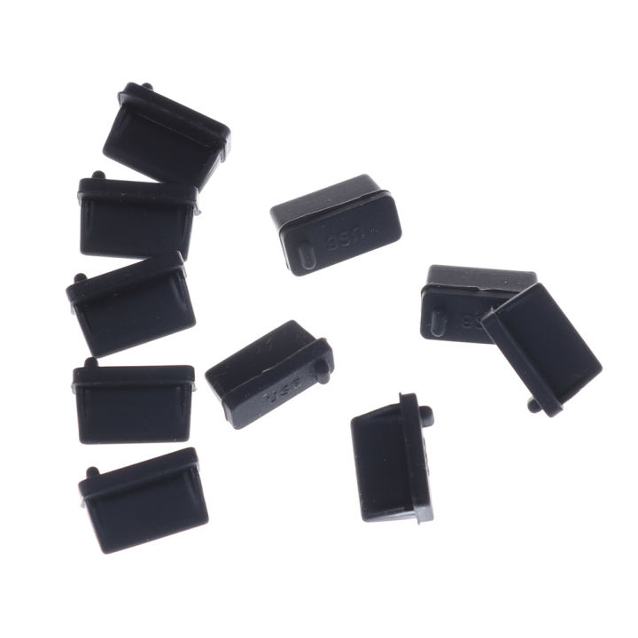 10pcs Black Rubber Female USB Anti Dust Protector Plugs Stopper Cover ...