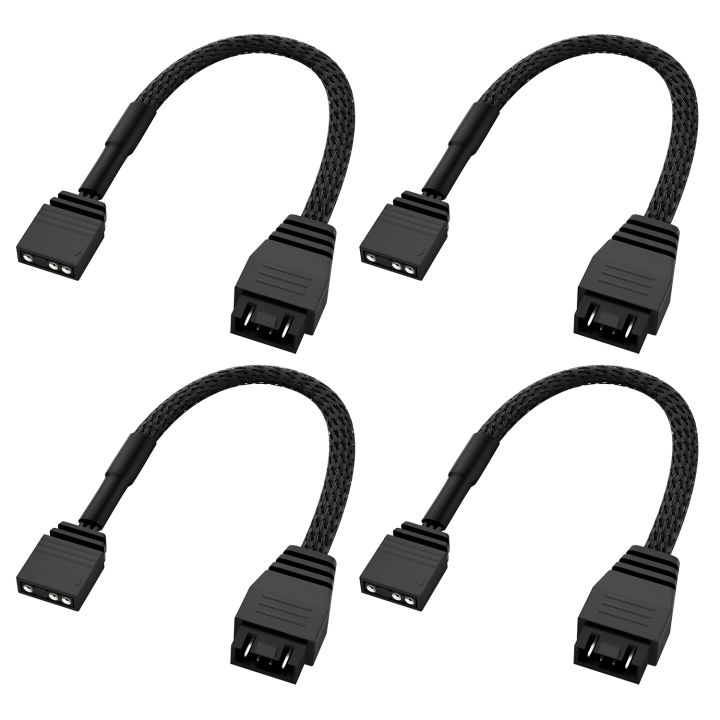 RGEEK 4PCS 15cm Standard ARGB 3-Pin to 4-Pin RGB Fan Adapter Cable for ...
