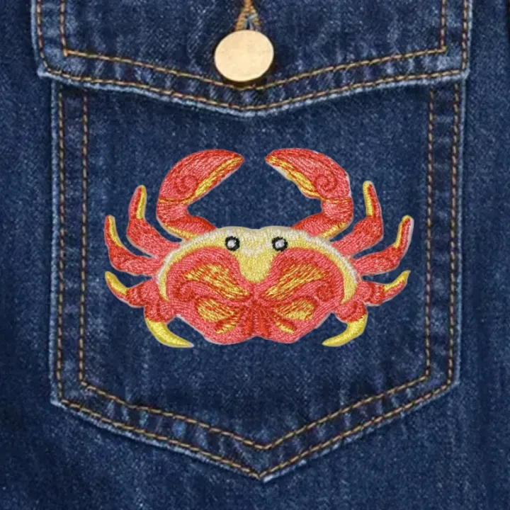 1PC Hairy Crabs Cute Embroidered Patch Iron On Sew On Patches For ...