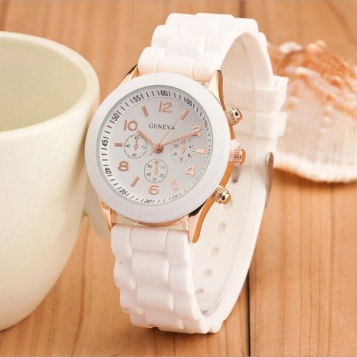 Reloj Mujer Fashion Women Watches White Silicone Jelly Quartz Watch ...