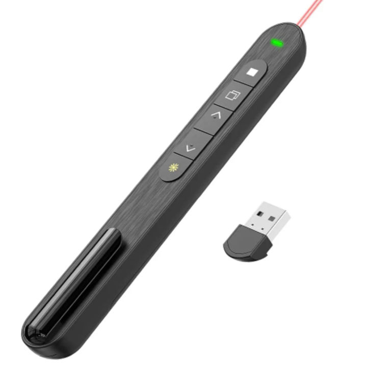 New Wireless Presenter Red Laser Page Turning Pen 2.4G RF Volume Remote ...