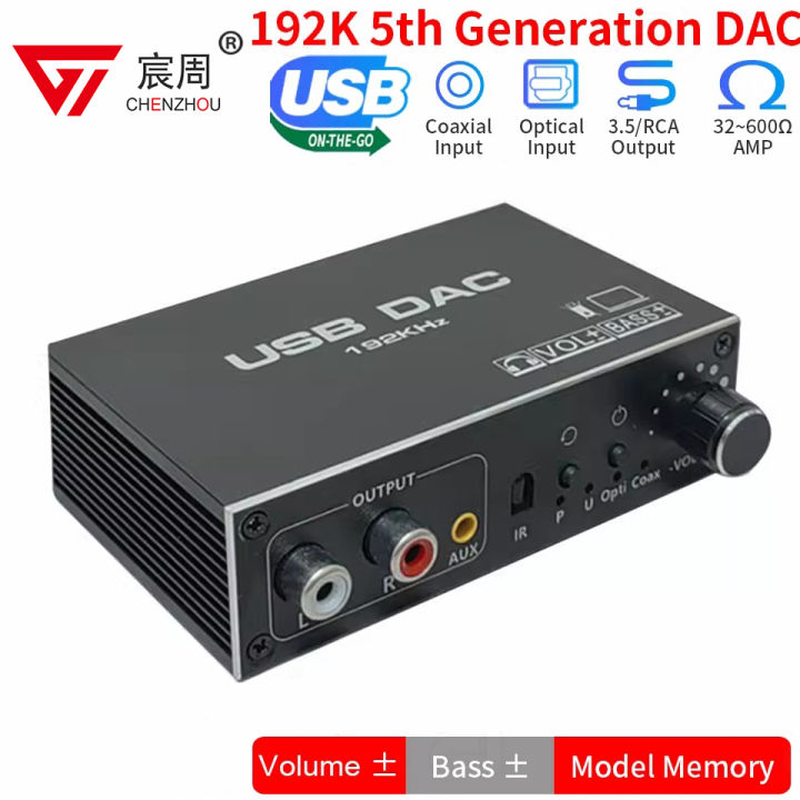 192KHz HiFi Audio-Decoder DAC Remote Control TV Optical Coaxial USB OTG ...