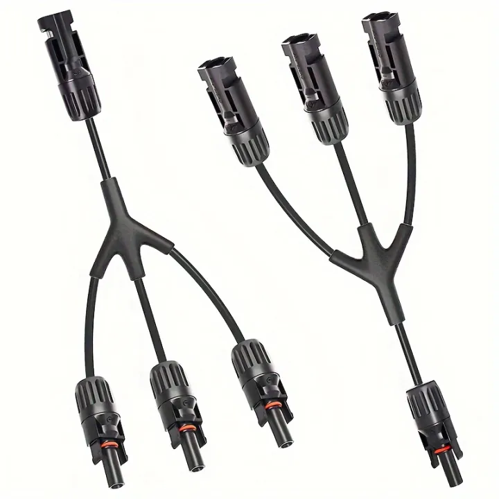 1 Pair, 12Awg Solar Panel Y Branch Parallel Cable, 1 to 3 Solar ...