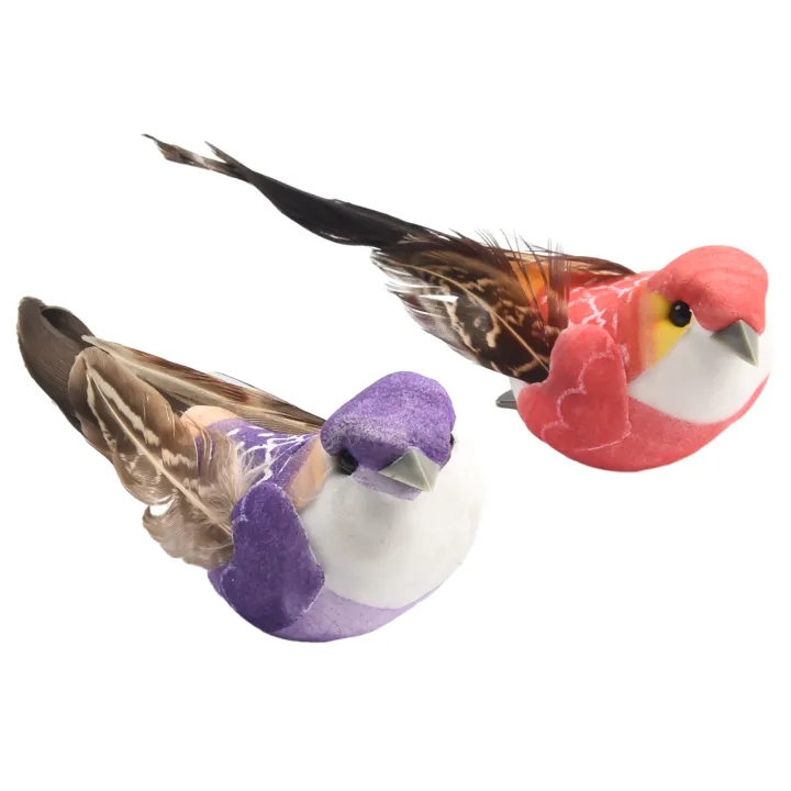 6pcs Bird Model Simulation Feather Birds Models Fake Artificial Foam ...