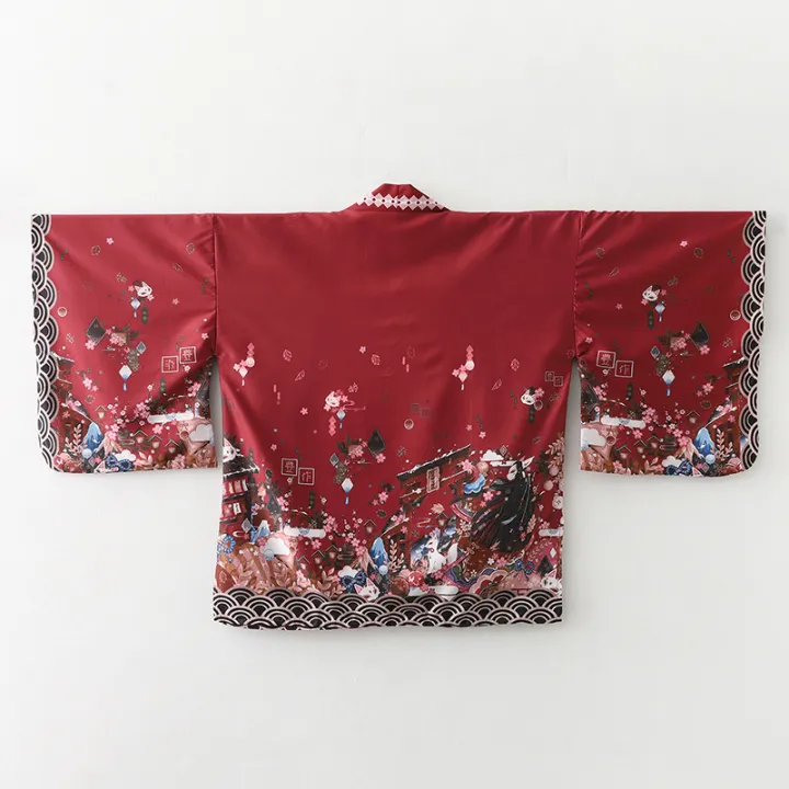 Summer Loose Japanese Samurai Kimono Streetwear Cardigan Cosplay Haori ...